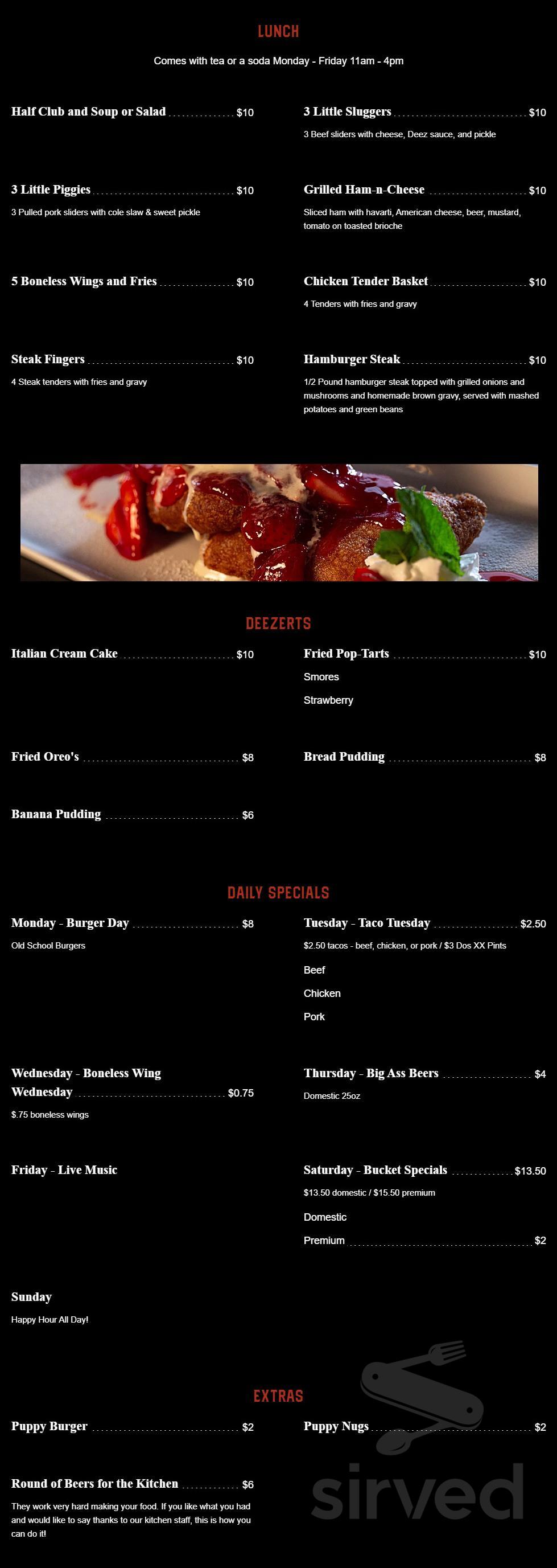 Jay Dee'z Sports Grill menu in La Grange, Texas, USA