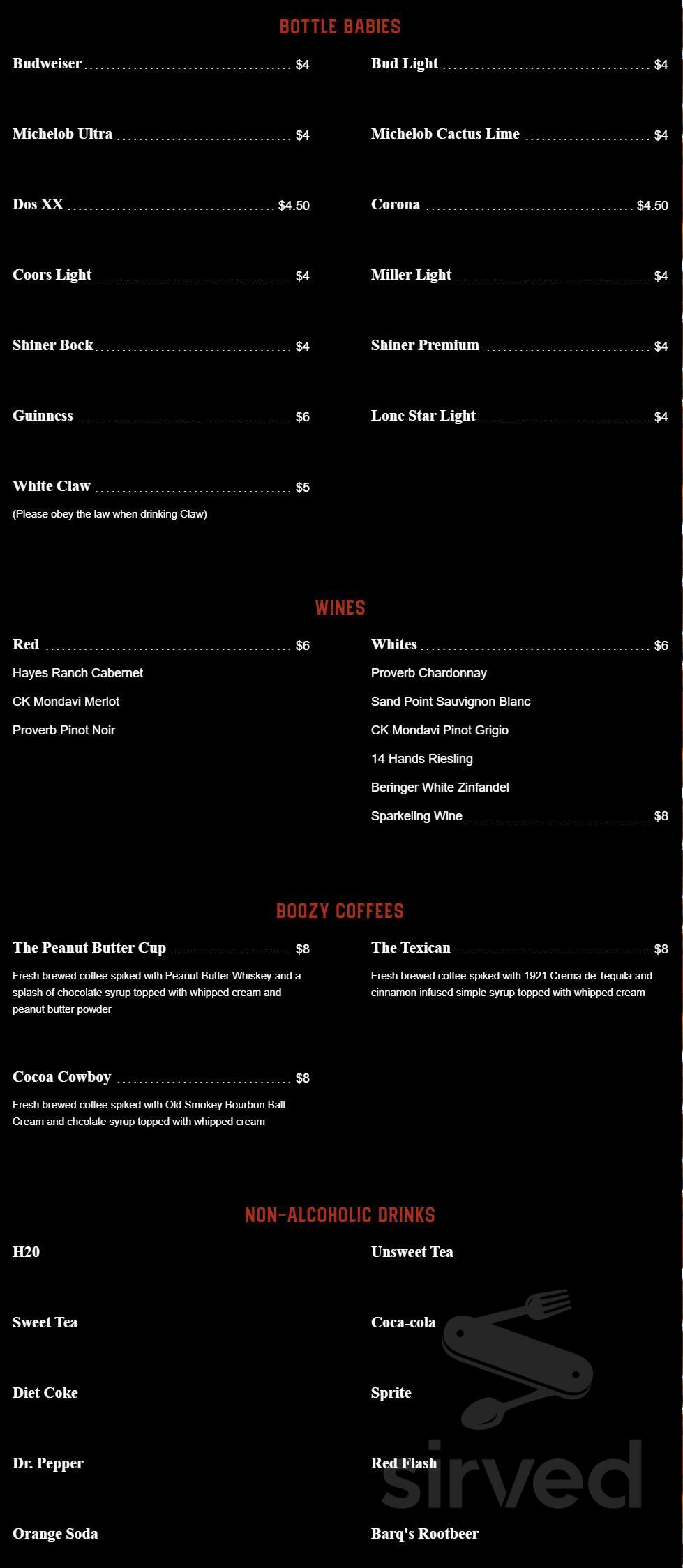 Jay Dee'z Sports Grill menu in La Grange, Texas, USA