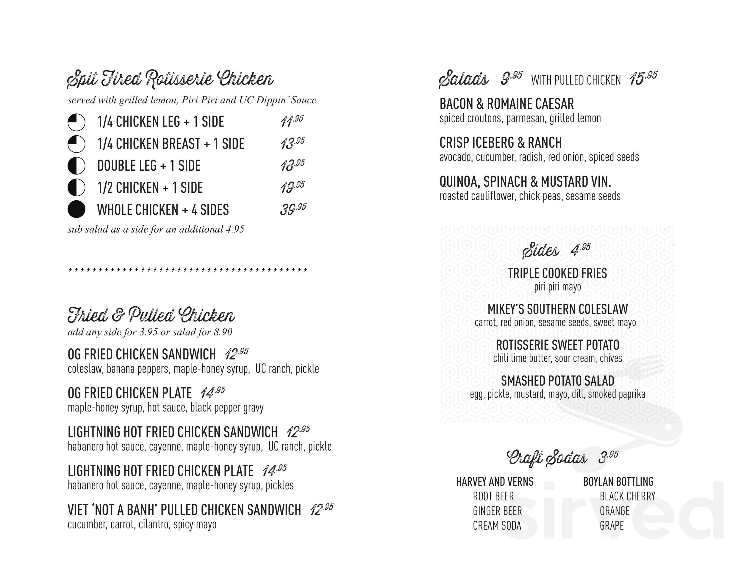 Union Chicken menu in Newmarket, Ontario, Canada