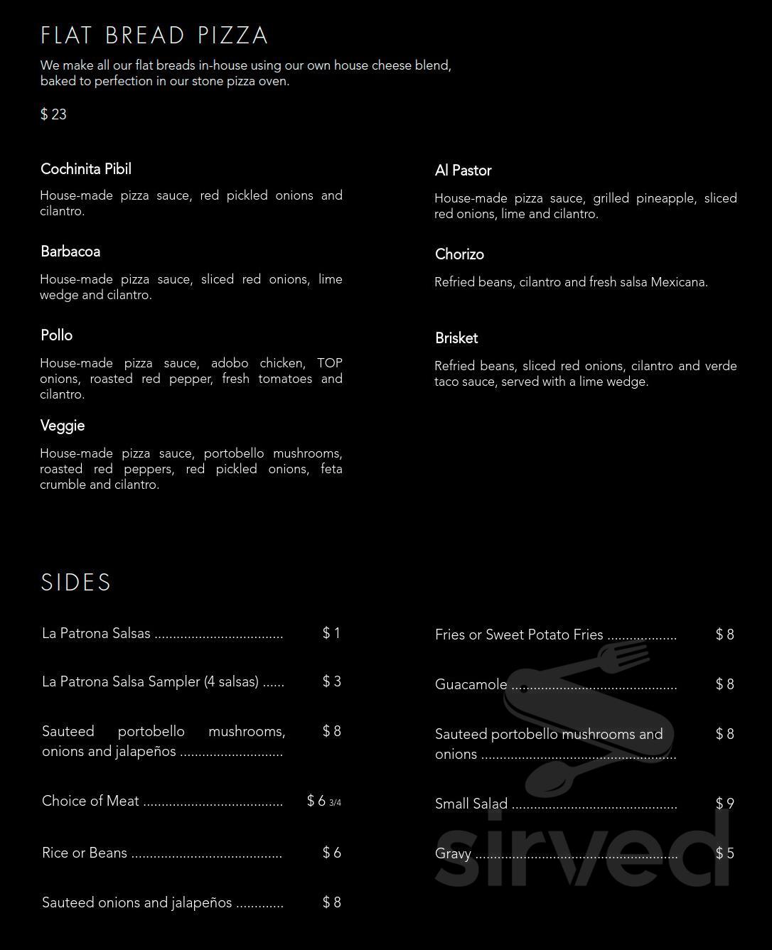 The Other Place by La Patrona menus in Sherwood Park, Alberta, Canada