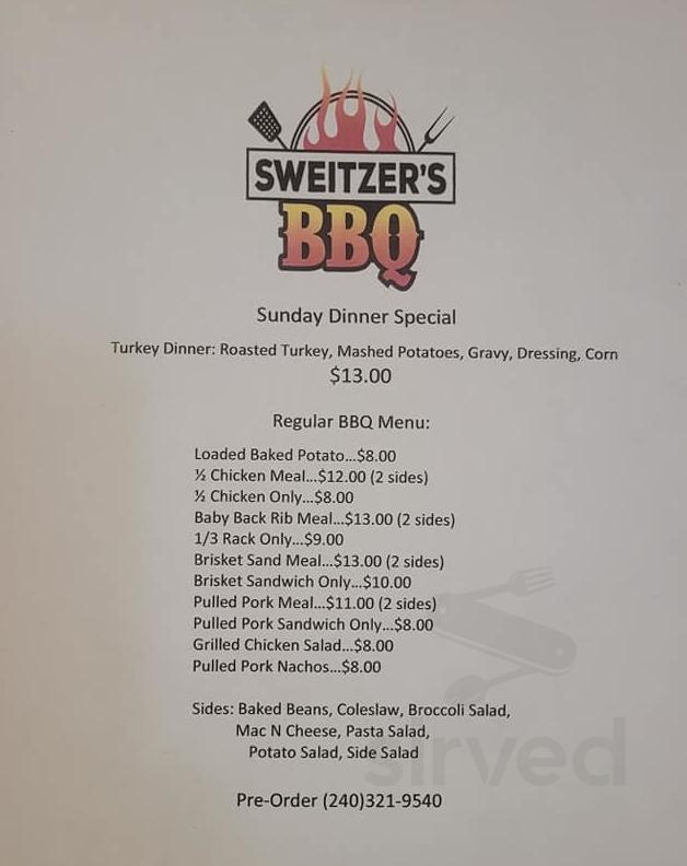 Rolling Racks BBQ menu in Oakland, Maryland, USA