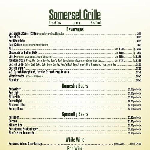 Somerset Grille menu in Somerset, Massachusetts, USA