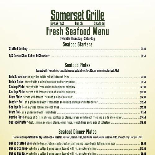 Somerset Grille menu in Somerset, Massachusetts, USA