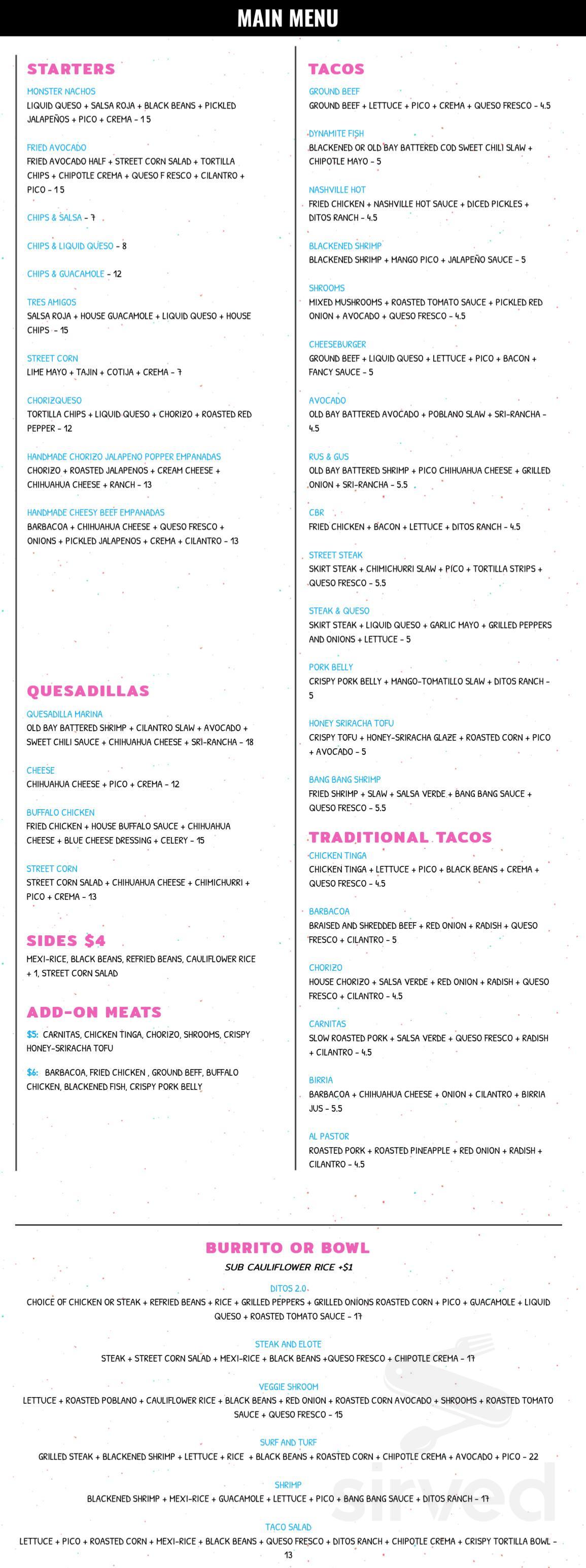 Banditos Tacos & Tequila - White Marsh, Maryland menus in Nottingham ...
