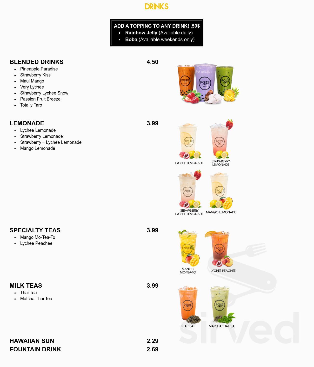Menu - Centennial CO's Poke House Centennial | Sirved