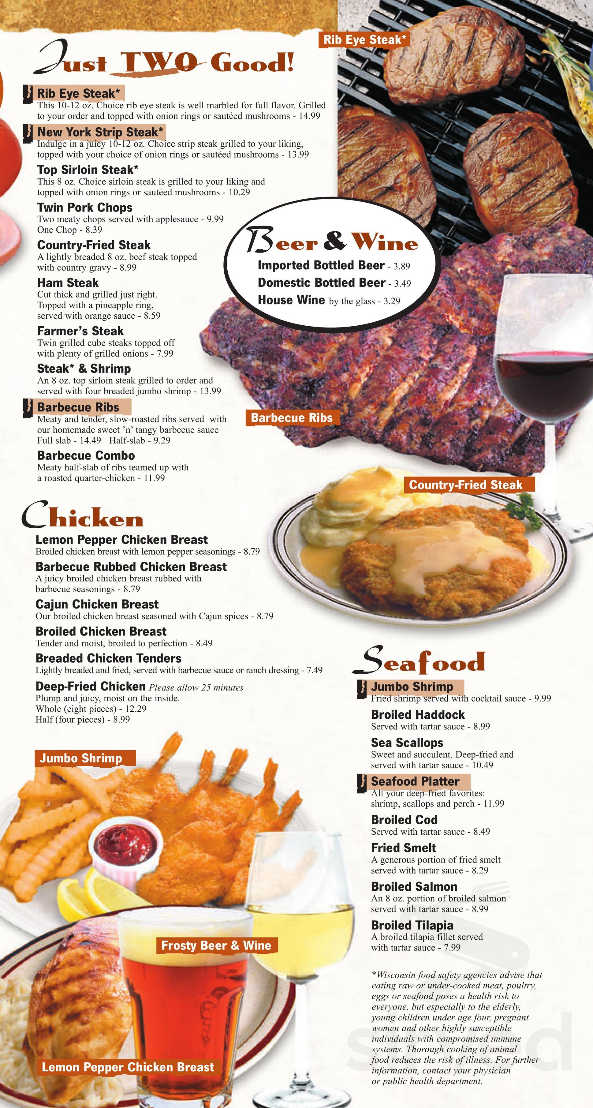 Two Brothers Family Restaurant menu in Oshkosh, Wisconsin, USA
