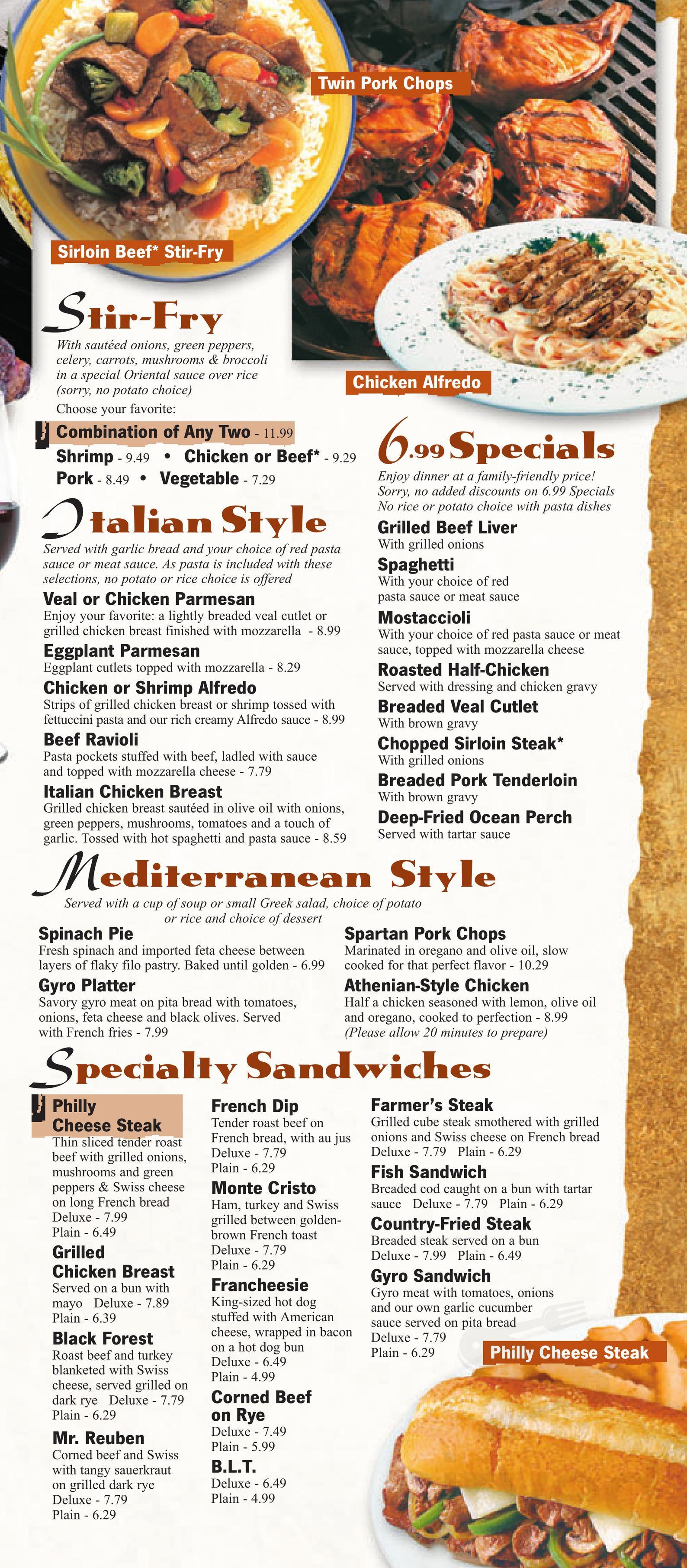 Two Brothers Family Restaurant menu in Oshkosh, Wisconsin, USA