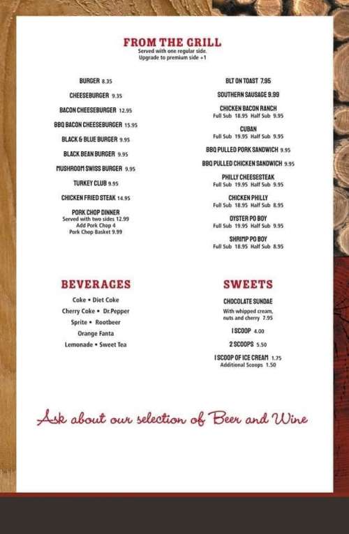 Hwy 27 Grill and BBQ menu in Havana, Florida, USA