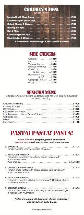 Little Beaver Restaurant menus in Komoka, Ontario, Canada