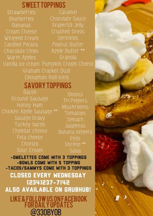 Build Your Own Breakfast LLC menu in Youngstown, Ohio, USA