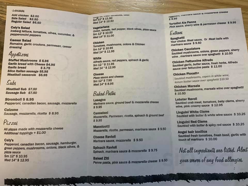Delizi Pizzeria menus in Sulphur, Oklahoma, United States