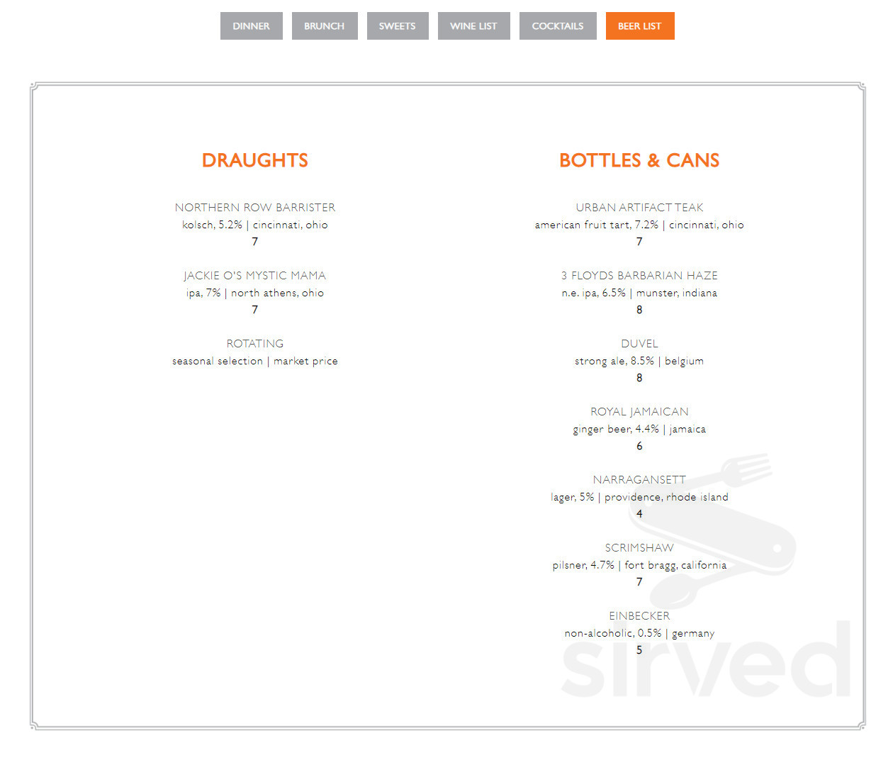 Menu for Salazar Restaurant • Chef Jose Salazar | OTR Restaurant & in ...