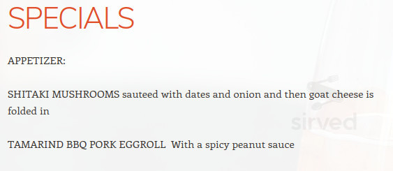 The Silver Fork menu in Manchester, Vermont, USA