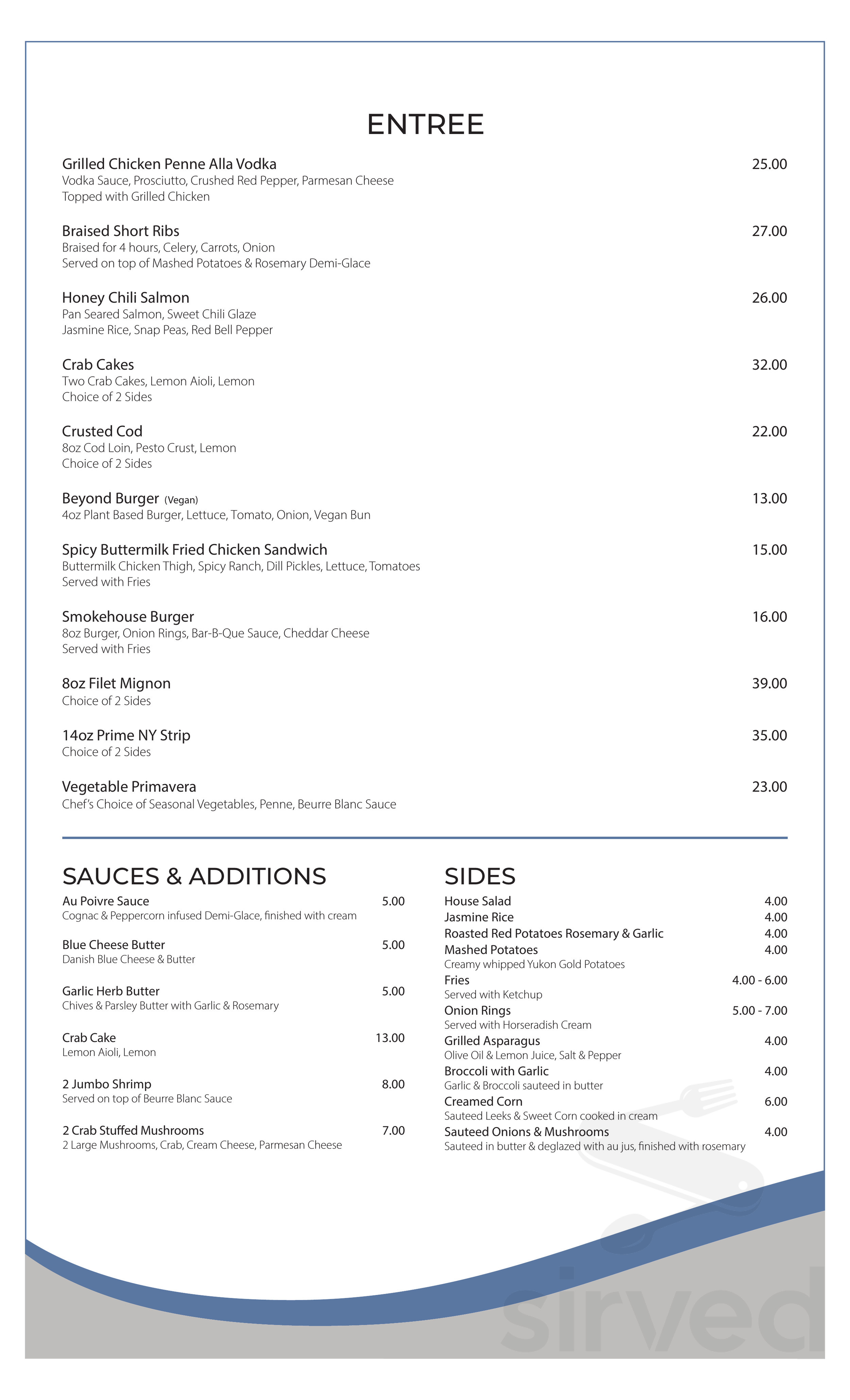 Cooley Kill Restaurant and Bar at Van Patten Golf Club menu in Clifton ...