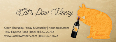 Menu for Cat's Paw Winery in Rock Hill, SC | Sirved
