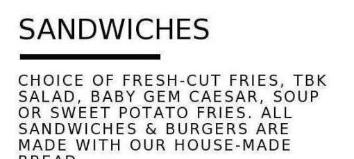 Menu for The Bauer Kitchen in Waterloo, ON | Sirved