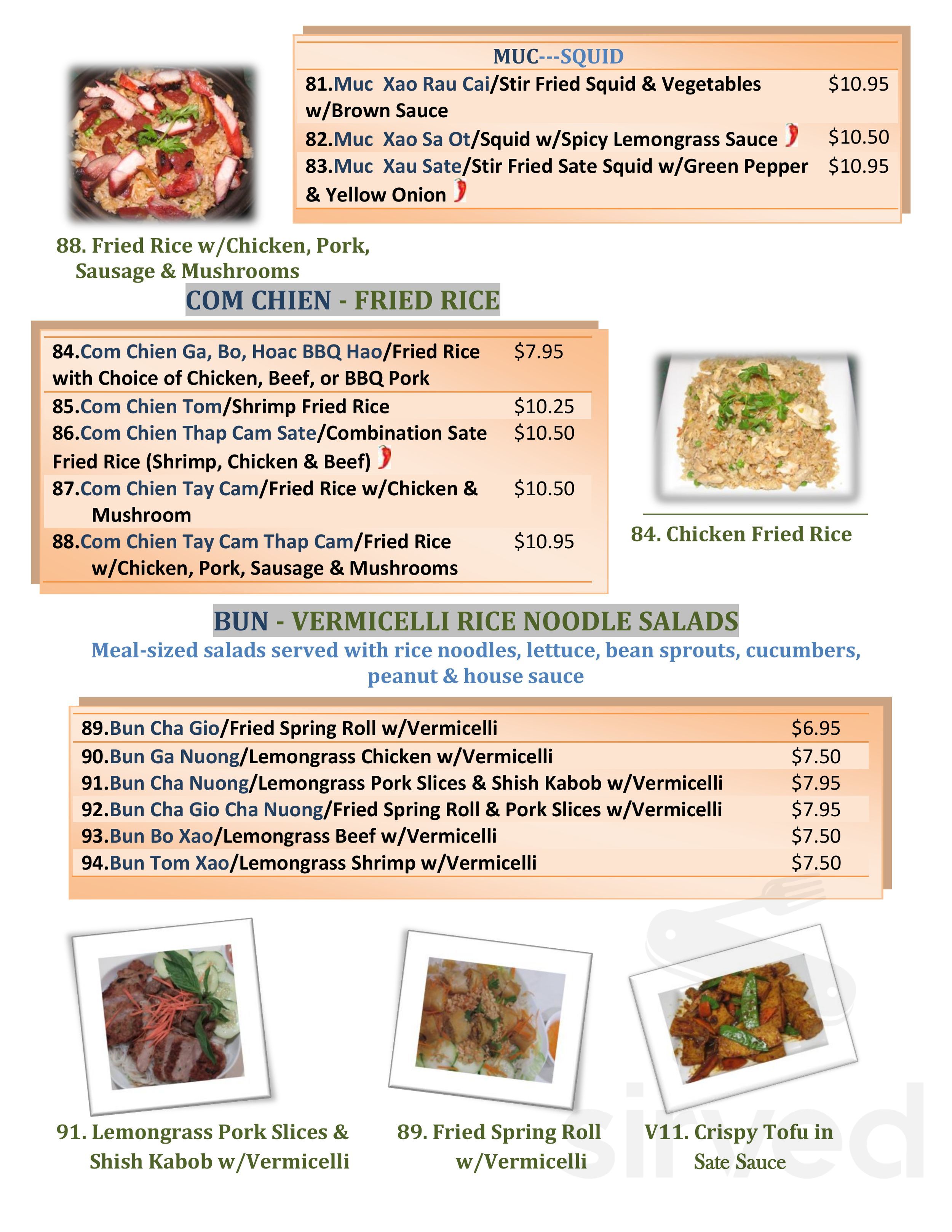 Pho Mi Vietnamese Restaurant menu in Dayton, Ohio, USA