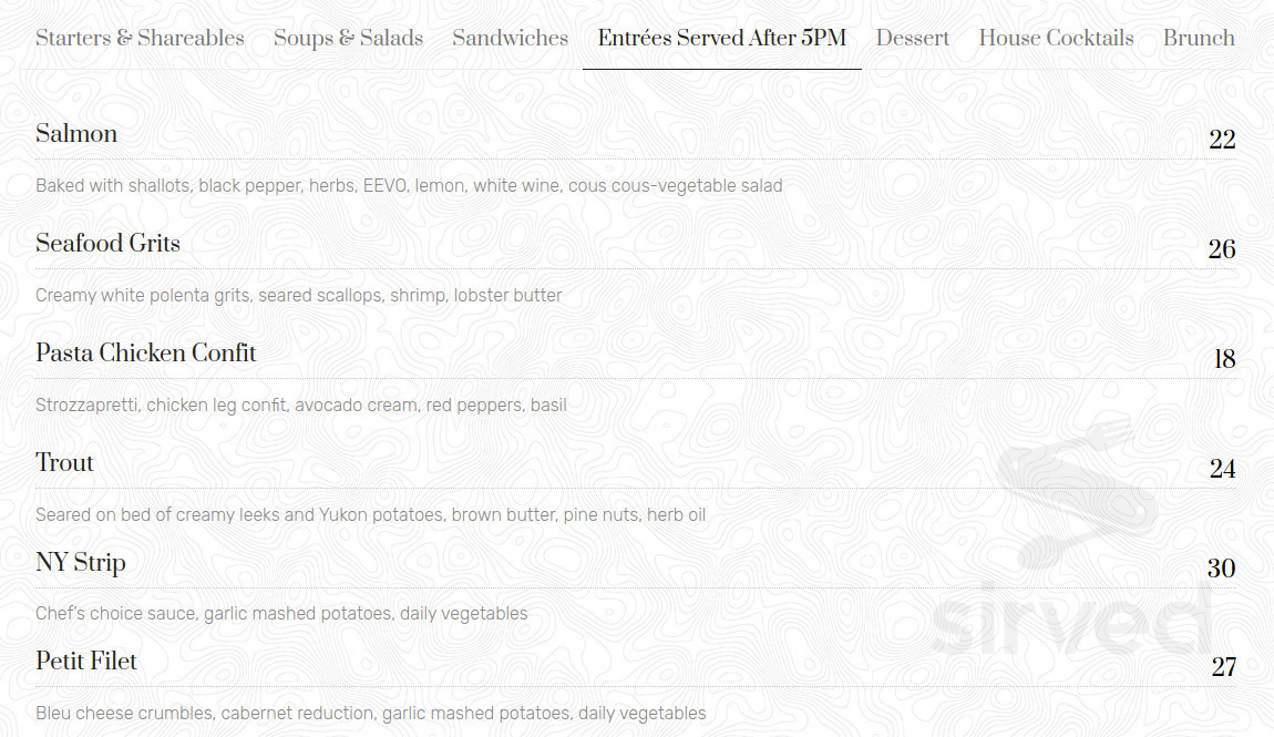 The Gryphon menu in Burlington, Vermont, USA