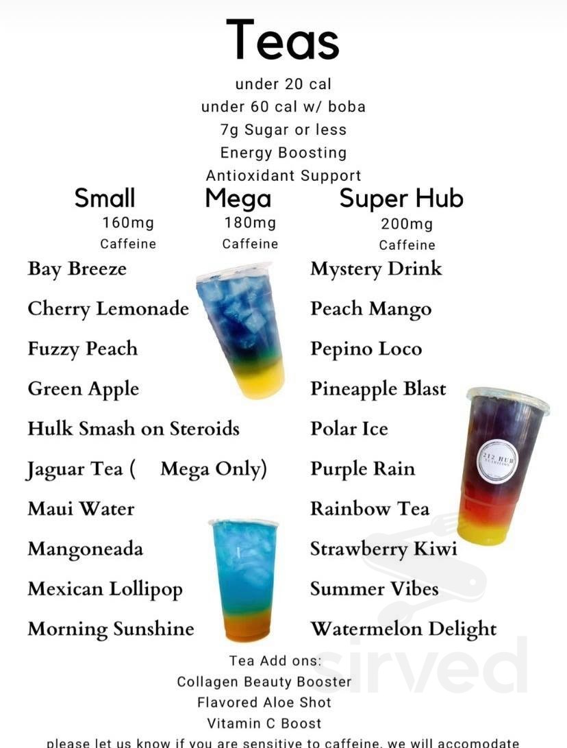 212 Hub Nutrition menu in Renville, Minnesota, USA