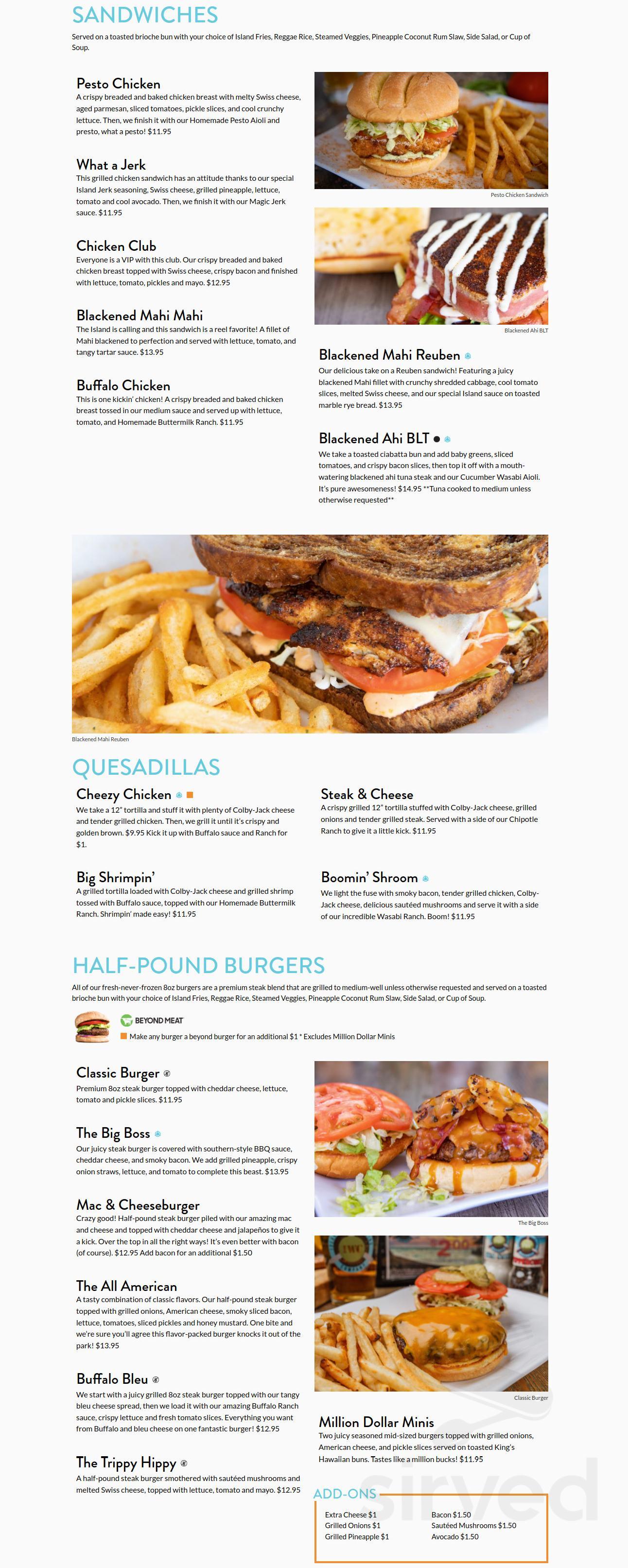 Menu - Jacksonville FL's Island Wing Company Grill & Bar - Jacksonville ...