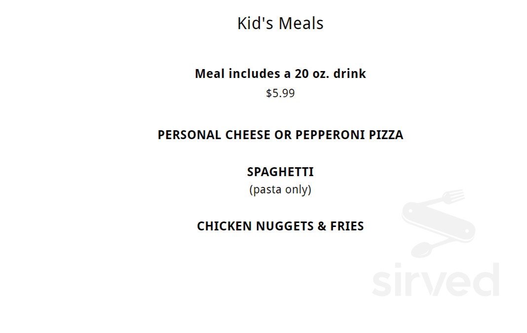 Menu - Birmingham AL's Little Italy's Pizza & Pints | Sirved