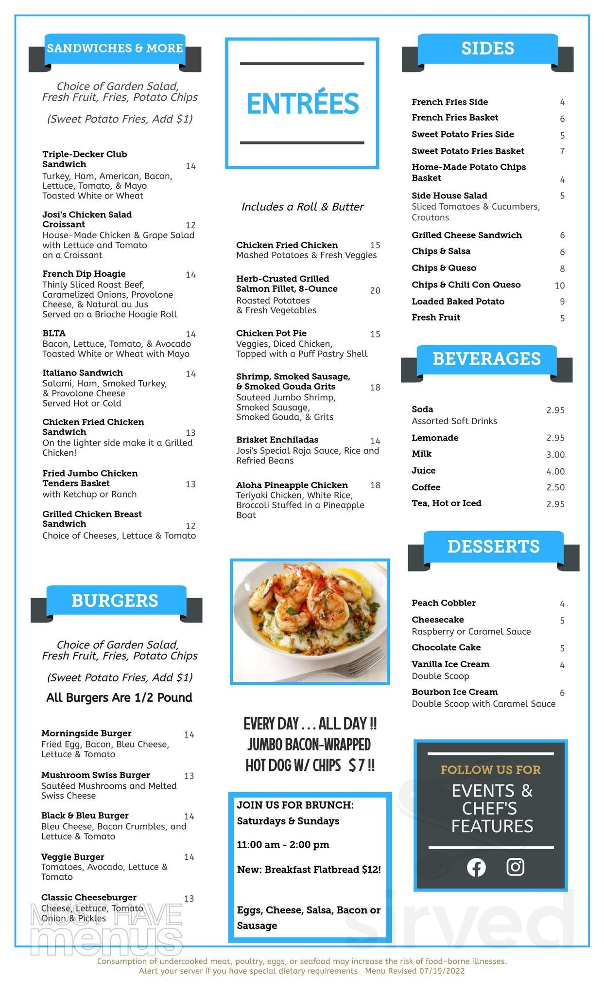 Tavern on the Square menu in Garland, Texas, USA