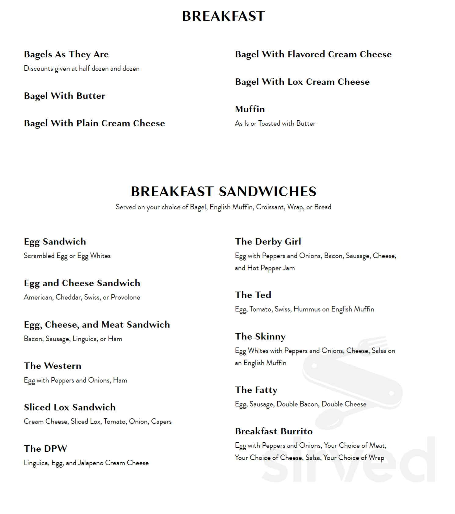 Bagel Haven menu in Mashpee, Massachusetts, USA