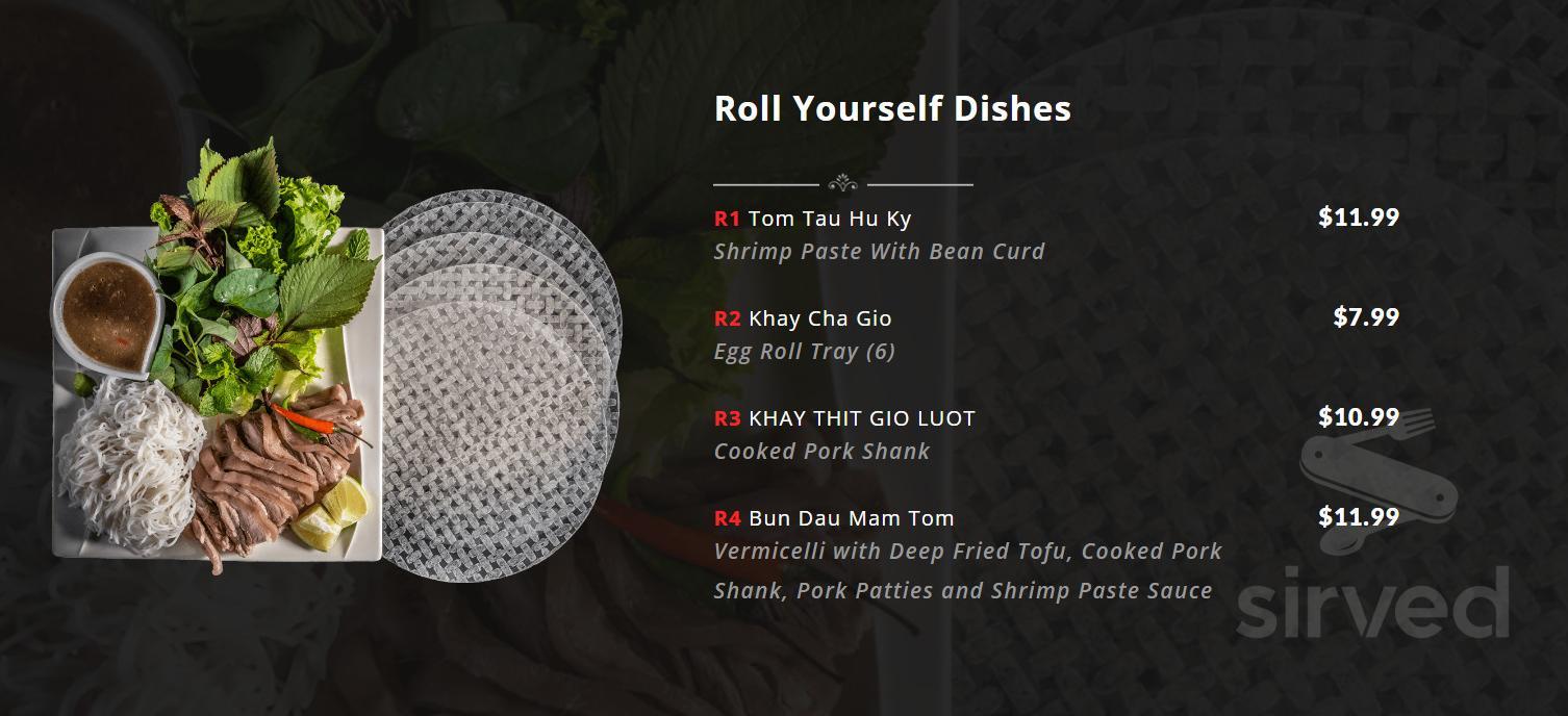 District One Saigon Street Food menu in Carrollton, Texas, USA