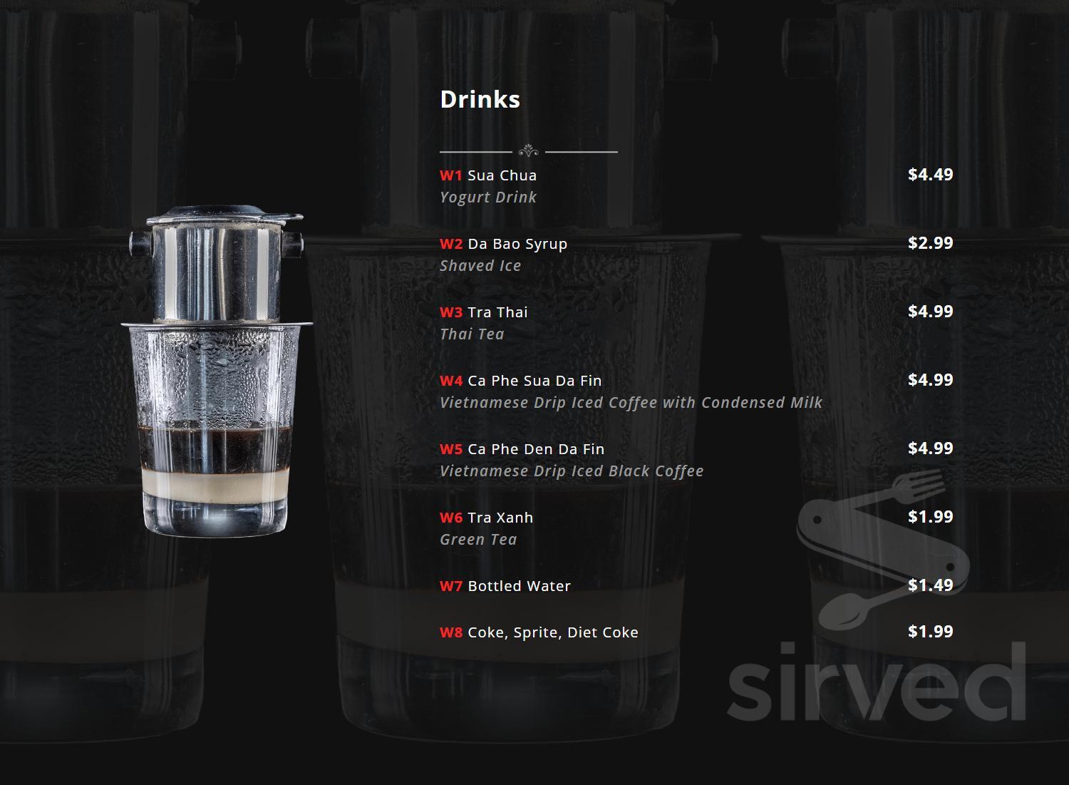 District One Saigon Street Food menu in Carrollton, Texas, USA