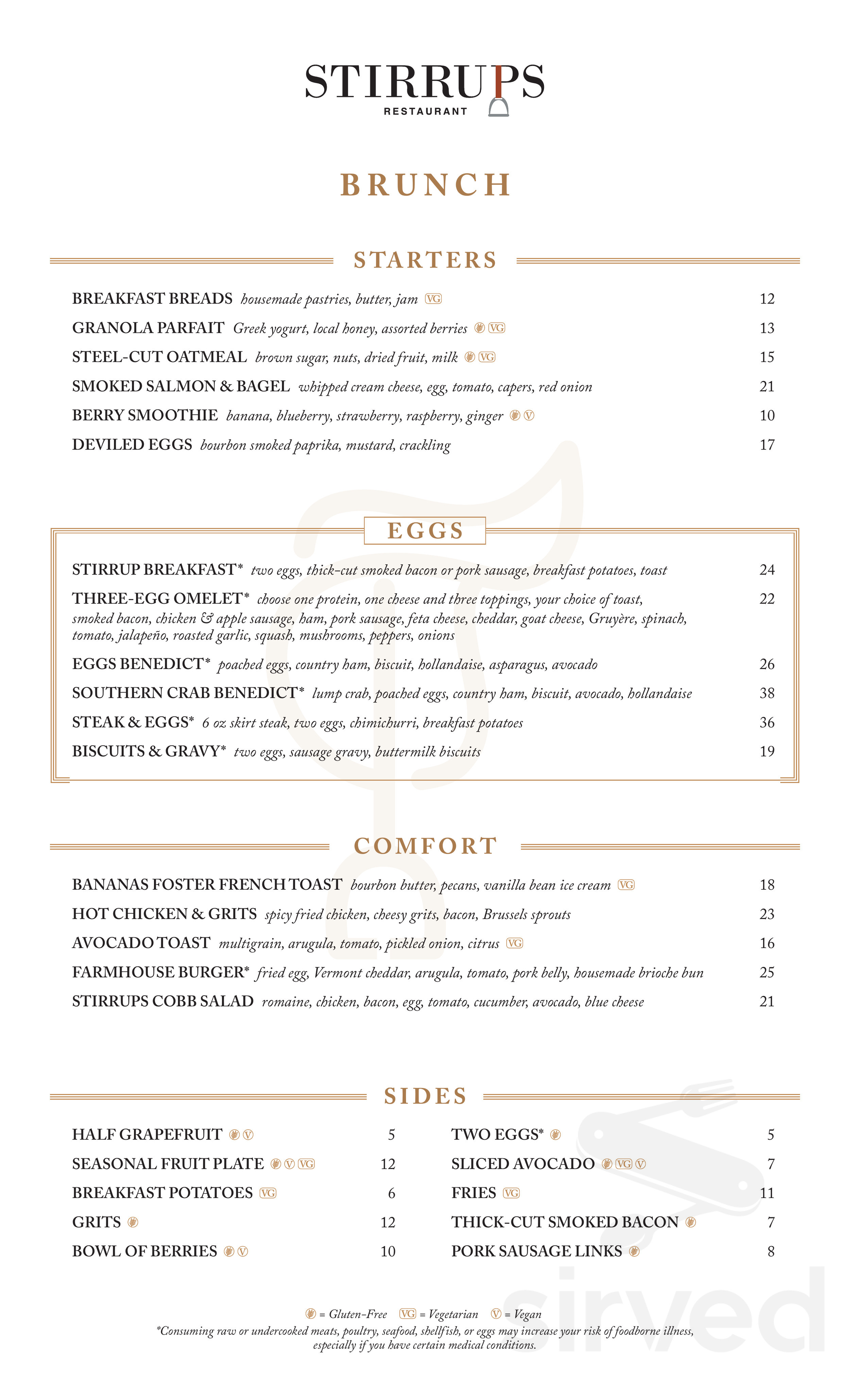 Menu - Ocala FL's Stirrups Restaurant | Sirved