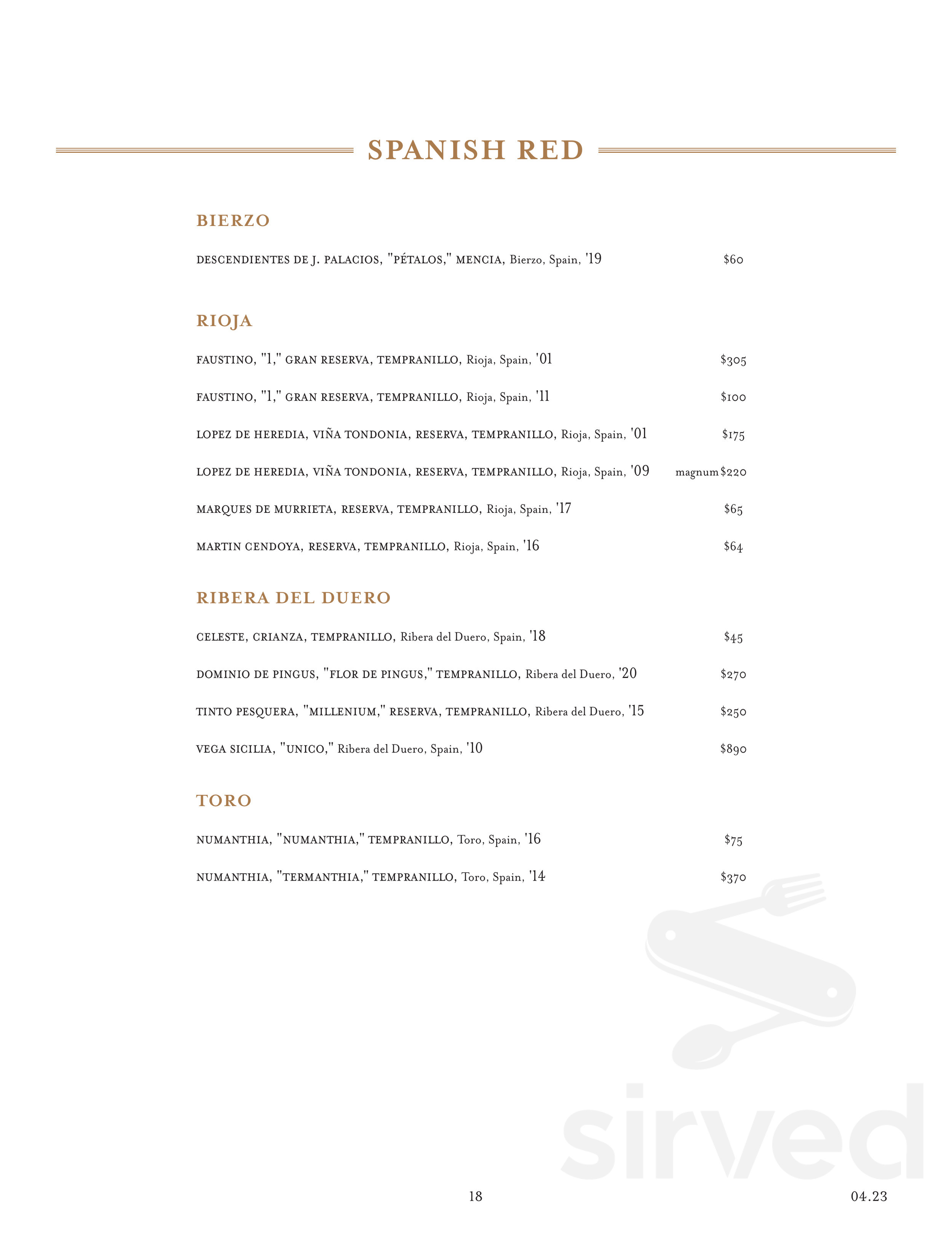 Menu - Ocala FL's Stirrups Restaurant | Sirved