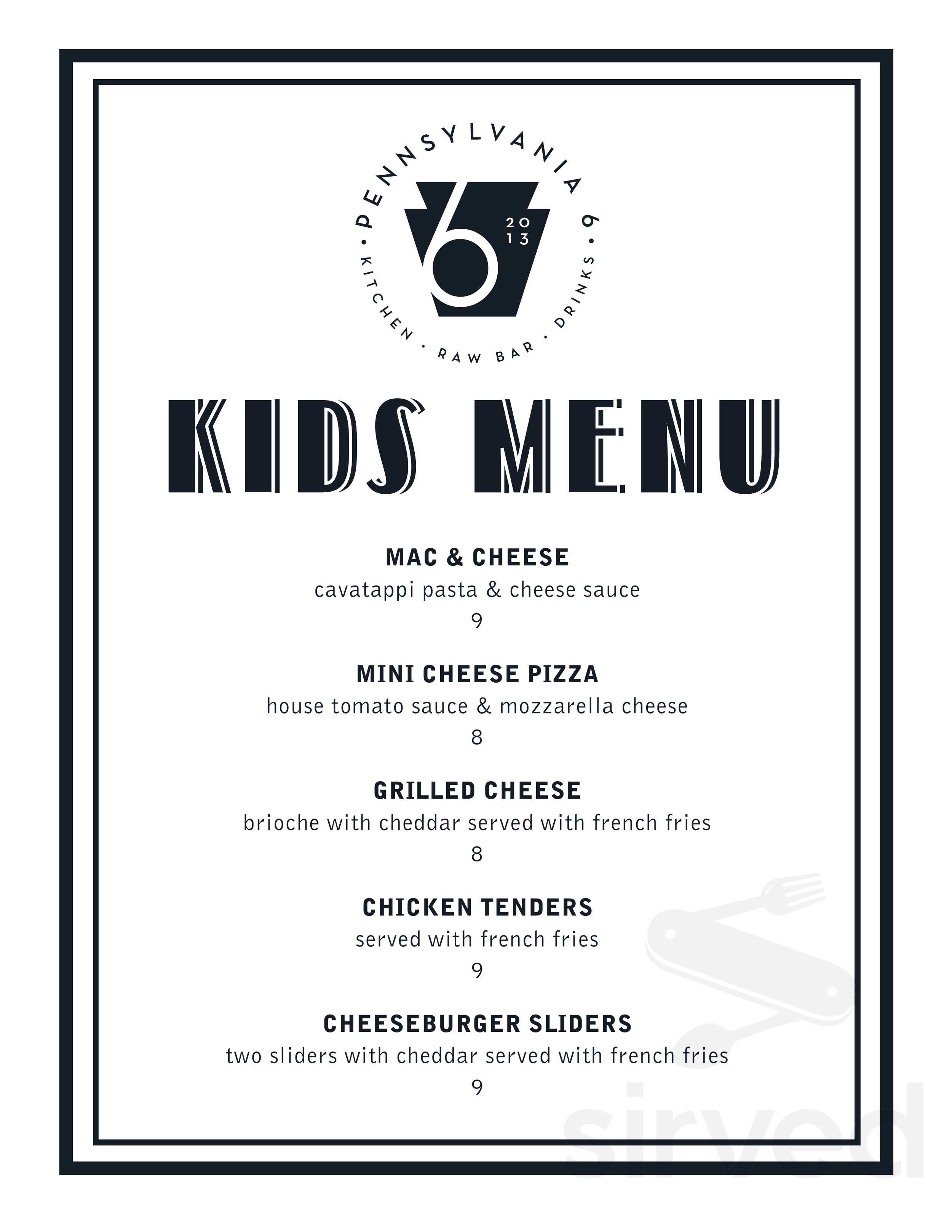 Pennsylvania 6 NYC menu in New York, New York, USA