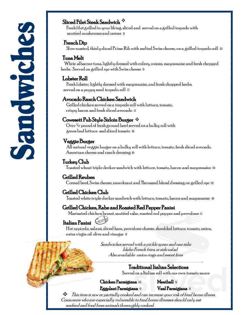 Cowesett Inn West Warwick menu in West Warwick, Rhode Island, USA