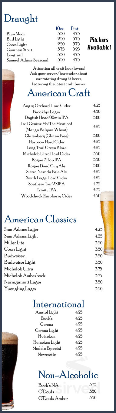 Cowesett Inn West Warwick menu in West Warwick, Rhode Island, USA