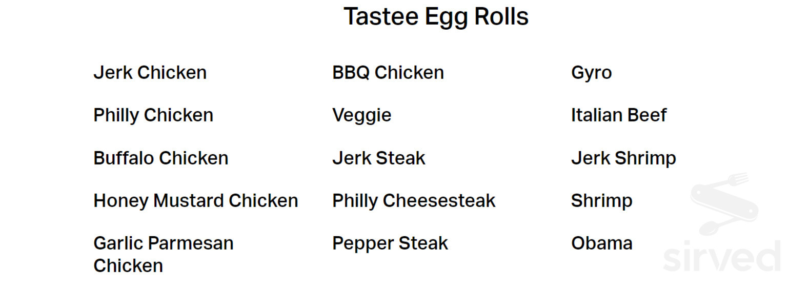 Menu - Chicago IL's Tastee Rolls | Sirved