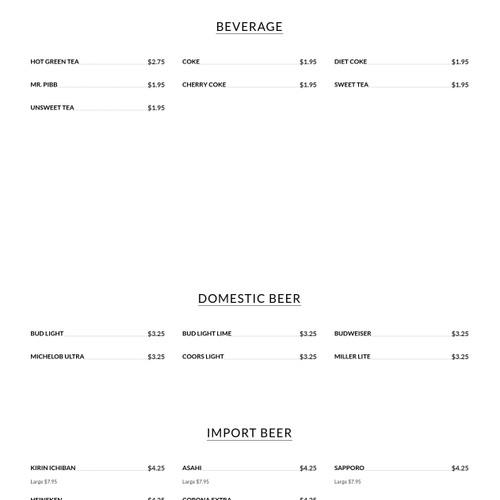 Ichiban Japanese Steak and Sushi menu in Rome, Georgia, USA