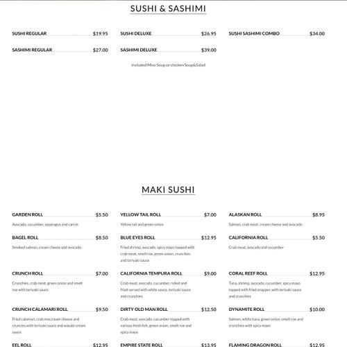 Ichiban Japanese Steak and Sushi menu in Rome, Georgia, USA