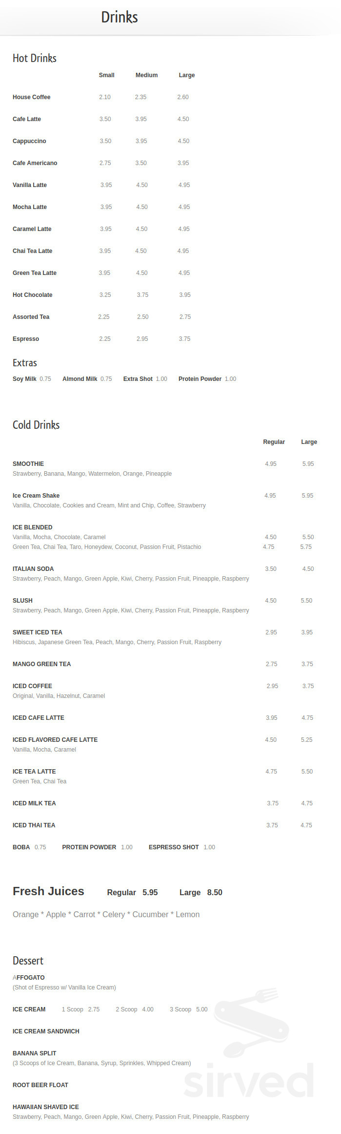 Menu - Pacific Palisades CA's Palisades Garden Cafe | Sirved