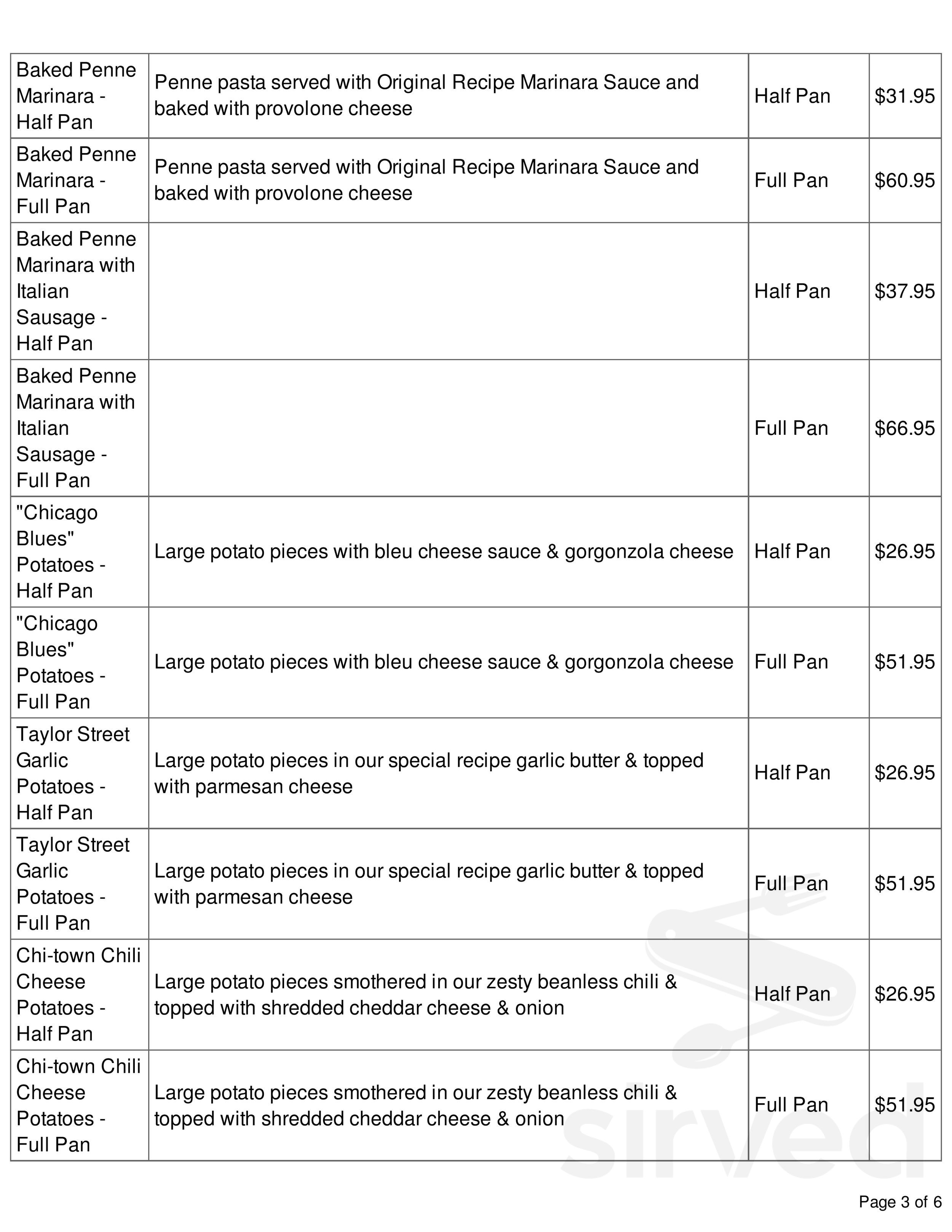 Menu - Chicago IL's Al's Beef | Sirved