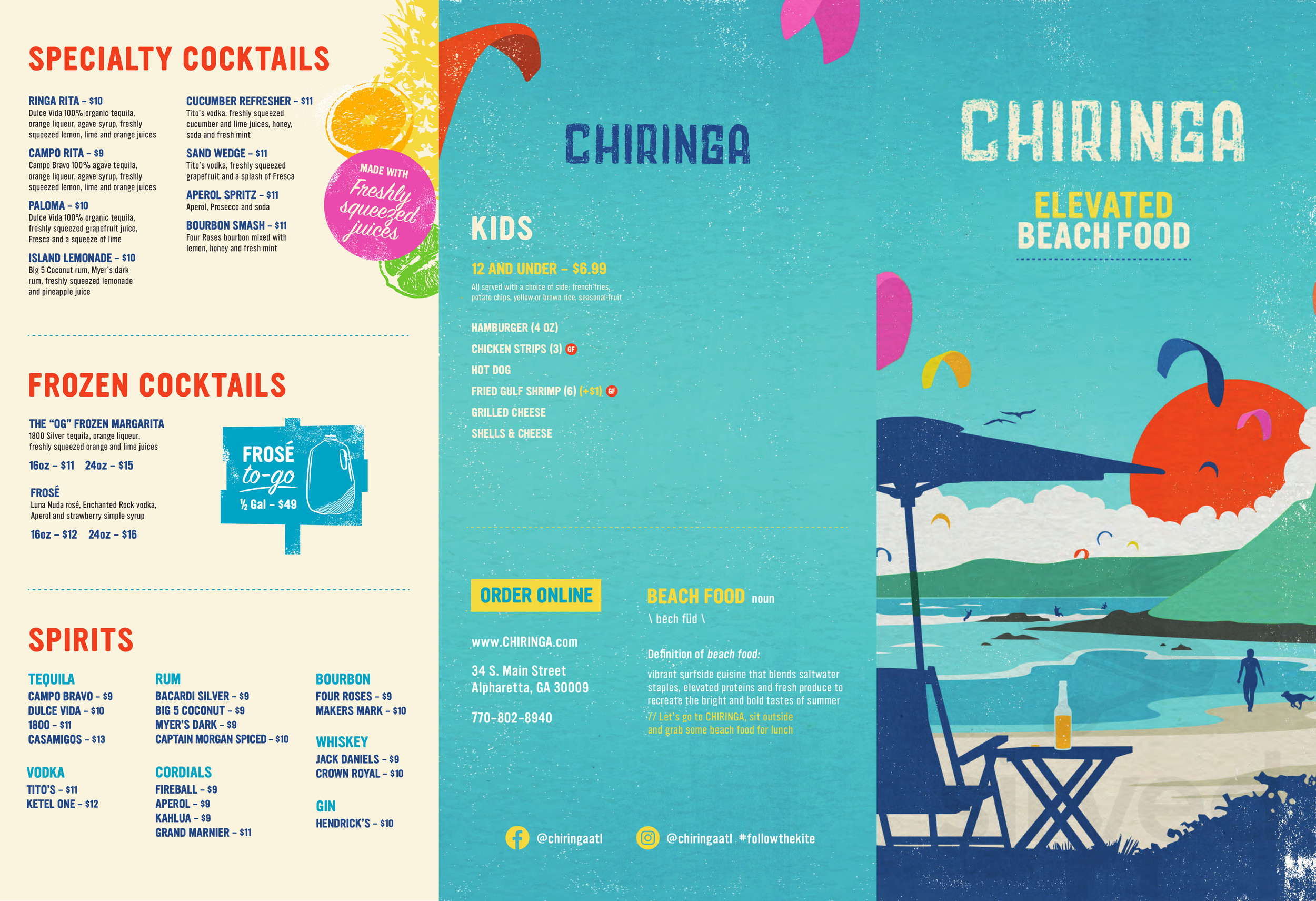 CHIRINGA menu in Alpharetta, Georgia, USA