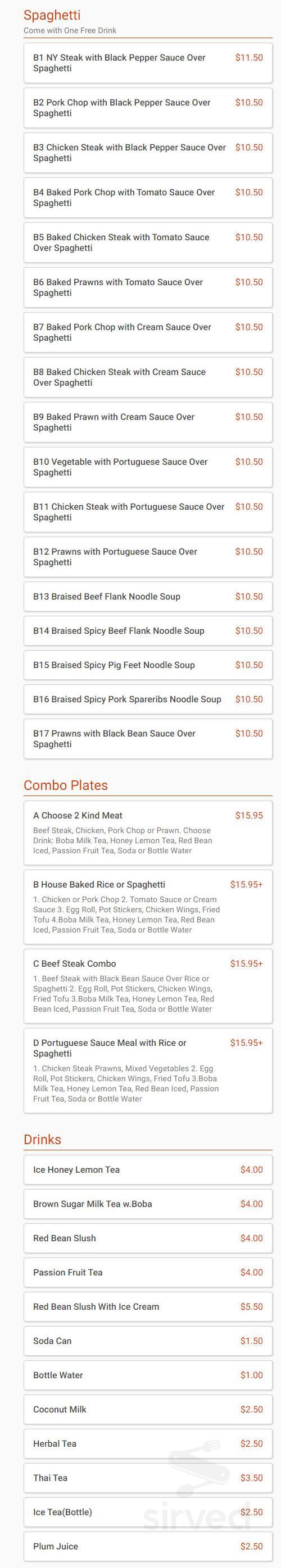 Tim's Kitchen menu in Davis, California, USA