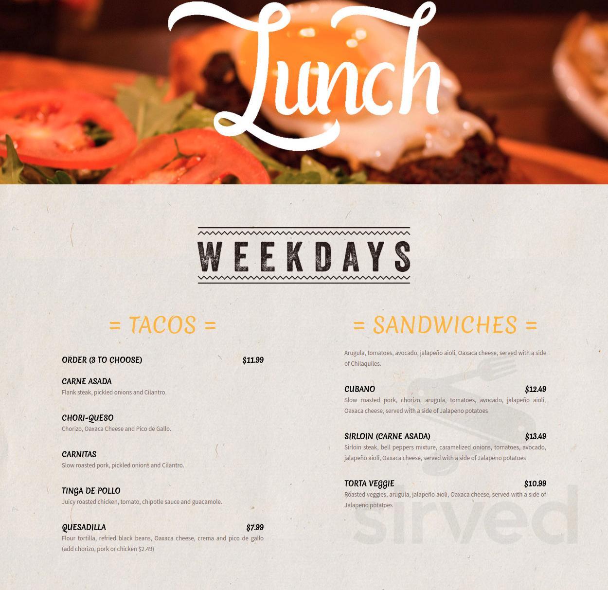 Con Huevos Restaurant menu in Louisville, Kentucky, USA