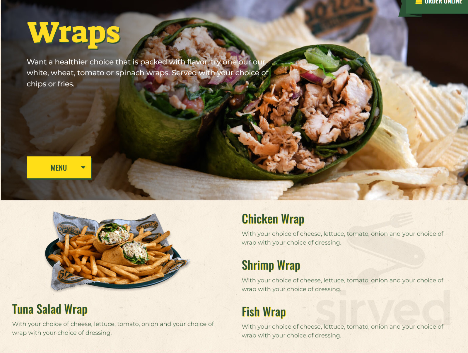 Menu - Miami Lakes FL's Sports Grill Miami Lakes | Sirved