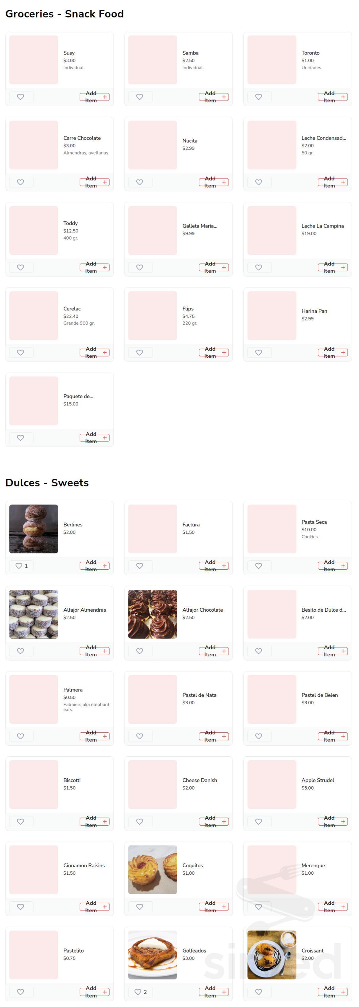 Moises Bakery Miami Beach menus in Miami, Florida, United States