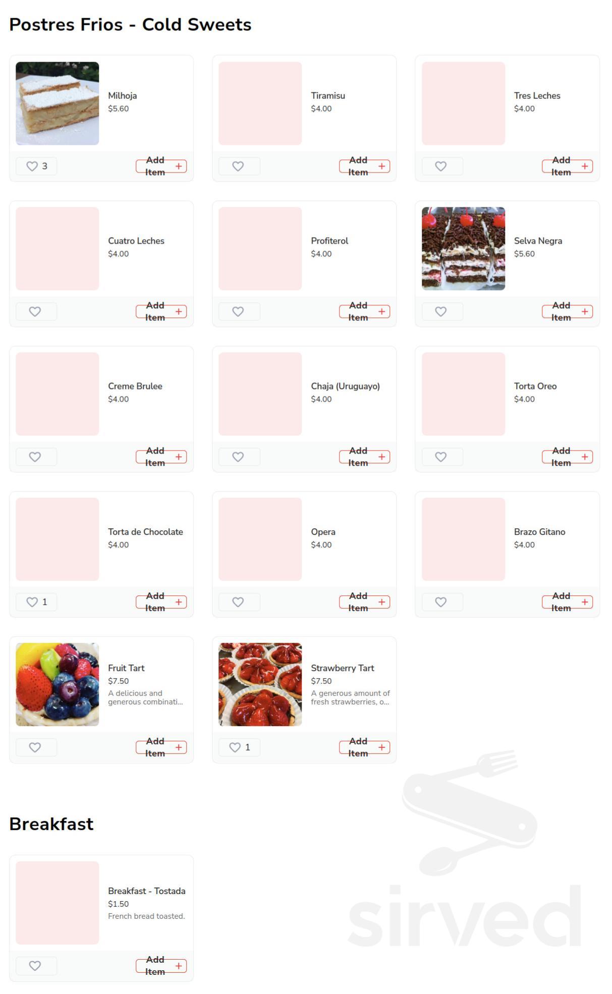 Moises Bakery Miami Beach menus in Miami, Florida, United States