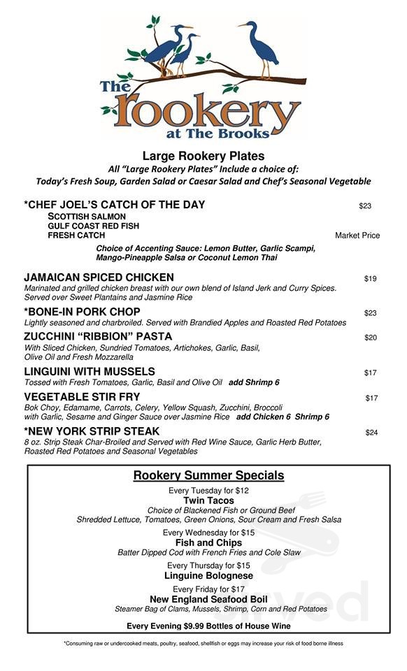 Menu for Private Club - The Rookery in Bonita Springs, FL | Sirved