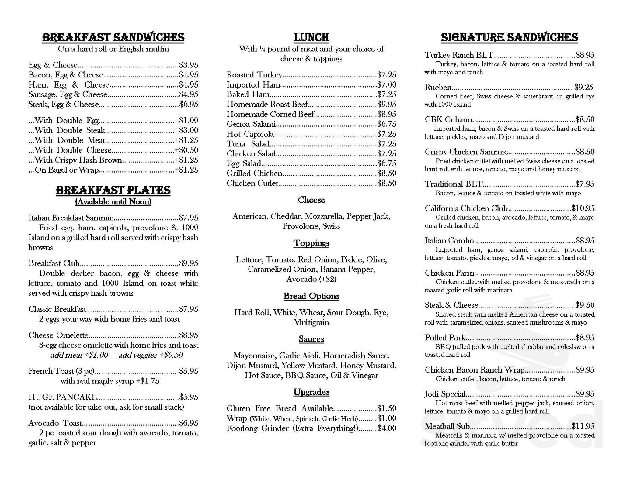 Colebrook Store menu in Colebrook, Connecticut, USA