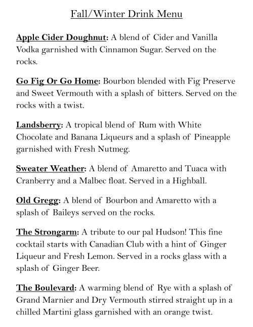 9 Maple Ave menu in Saratoga Springs, New York, USA