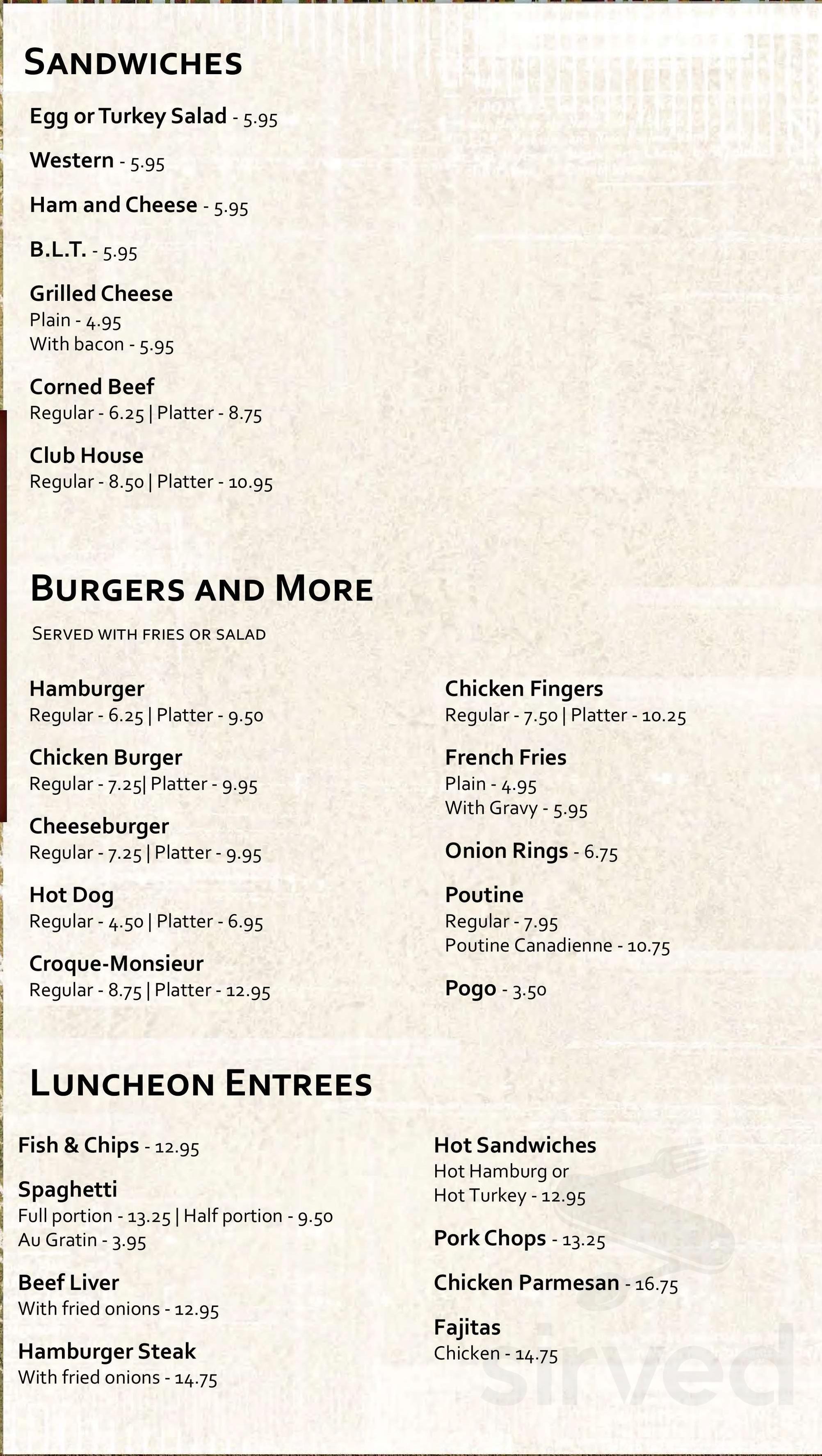 Menu for Companion in Hearst, ON | Sirved