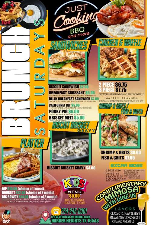 Just Cooking BBQ And More menu in Harker Heights, Texas, USA